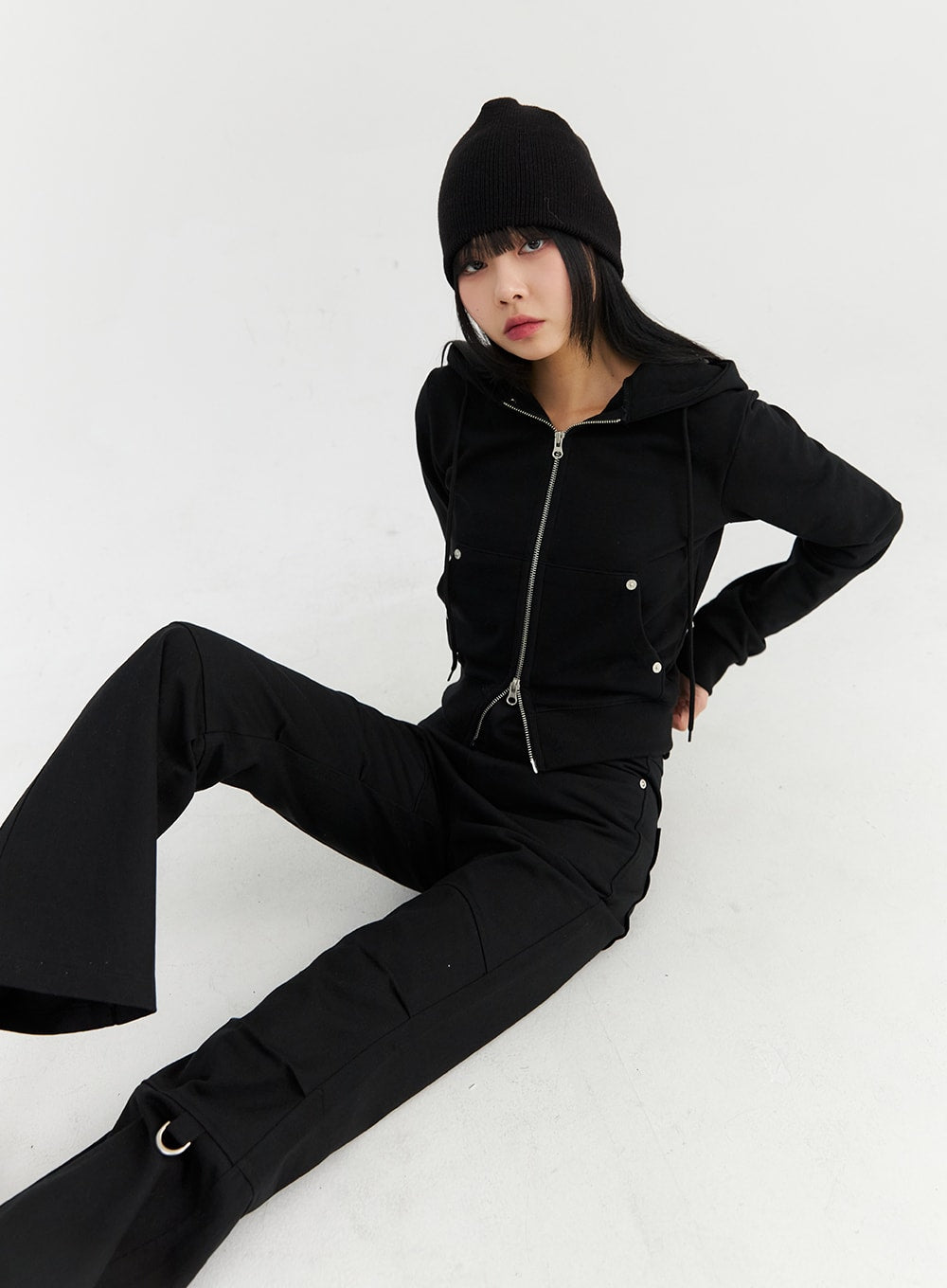 Two-Way Zip-Up Hoodie Jacket CN306 - Acubi style | LEWKIN