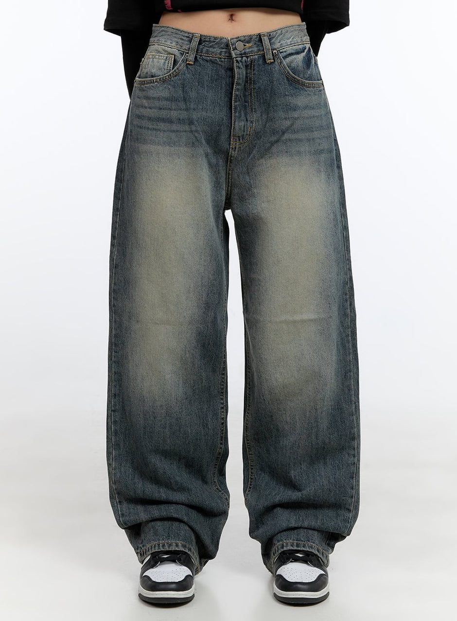 Poppy Retro Wash Baggy Jeans CS410 - Acubi style | LEWKIN