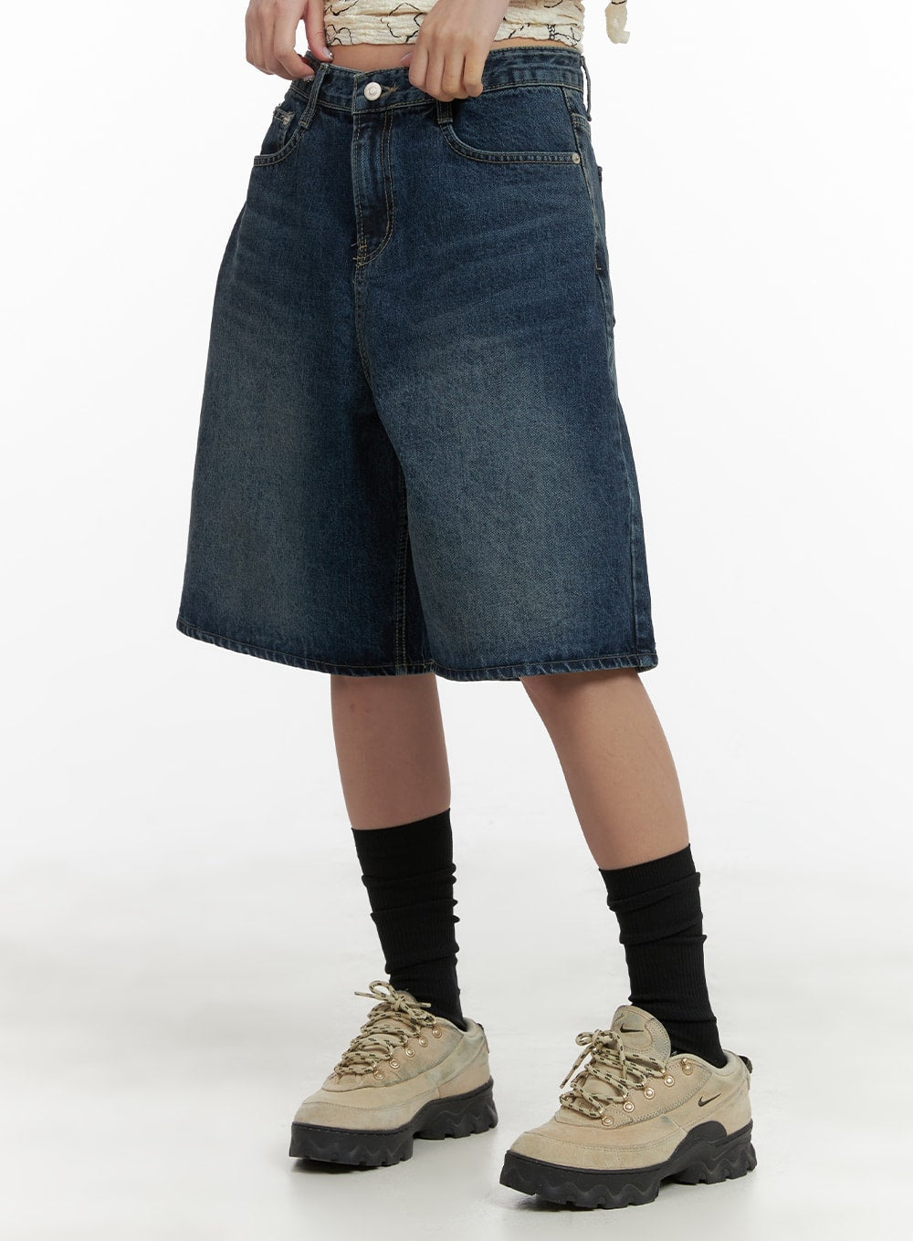 Washed Baggy Jorts CA415 - Acubi style | LEWKIN