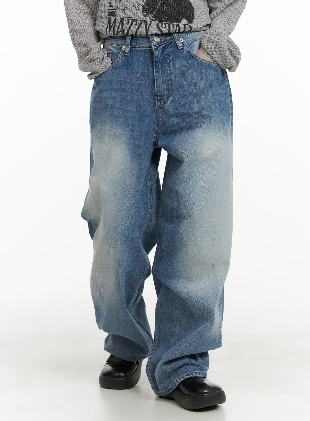 Comfy Wide Fit Baggy Jeans CA408 - Acubi style | LEWKIN