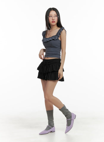String Frill Mini Skort CA409 - Korean Women's Fashion | LEWKIN