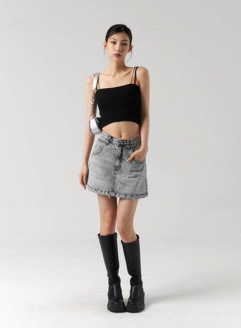 Thin Strap Cropped Top CU320