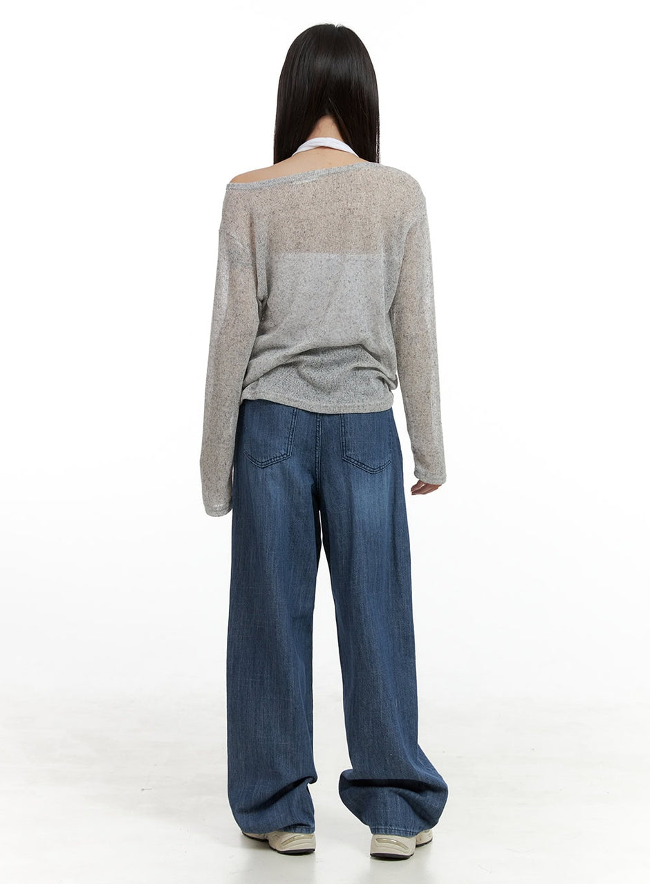 Sheer Elegance Long Sleeve Top CL425 - Acubi style | LEWKIN