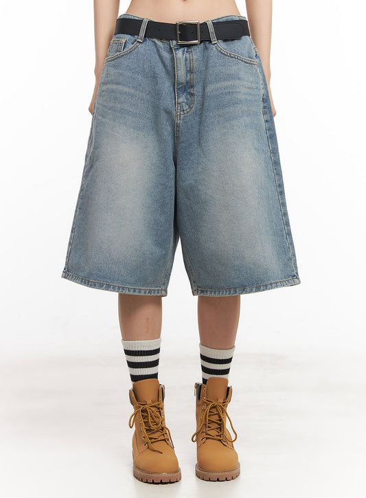 Washed Baggy Jorts IY529 - Acubi style | LEWKIN