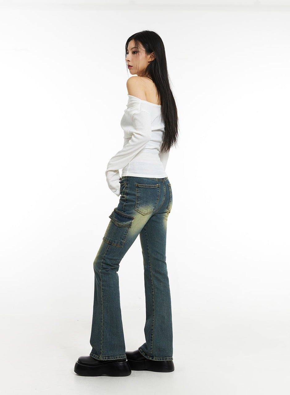Wide Neck Off-Shoulder Tee IN308 - Korean Women's Fashion | LEWKIN
