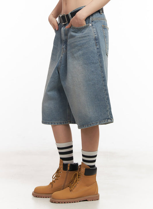 Washed Baggy Jorts IY529 - Acubi style | LEWKIN