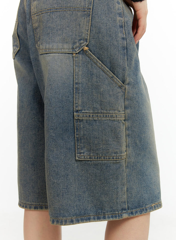 Washed Baggy Jorts CL401 - Acubi style | LEWKIN
