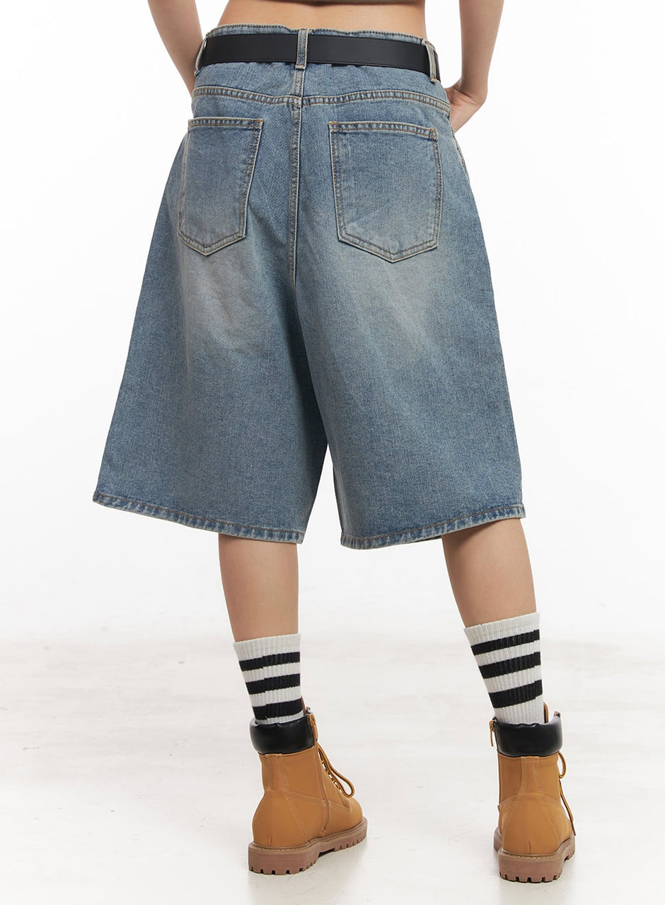 Washed Baggy Jorts IY529 - Acubi style | LEWKIN