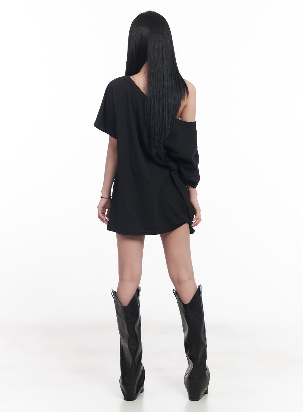 88 Graphic Off-Shoulder Oversize T-Shirt CY527 - Acubi style | LEWKIN