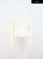 Wide Neck Off-Shoulder Tee IN308 - Korean Women's Fashion | LEWKIN
