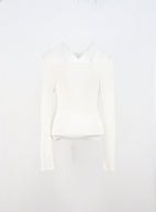 Wide Neck Off-Shoulder Tee IN308 - Korean Women's Fashion | LEWKIN