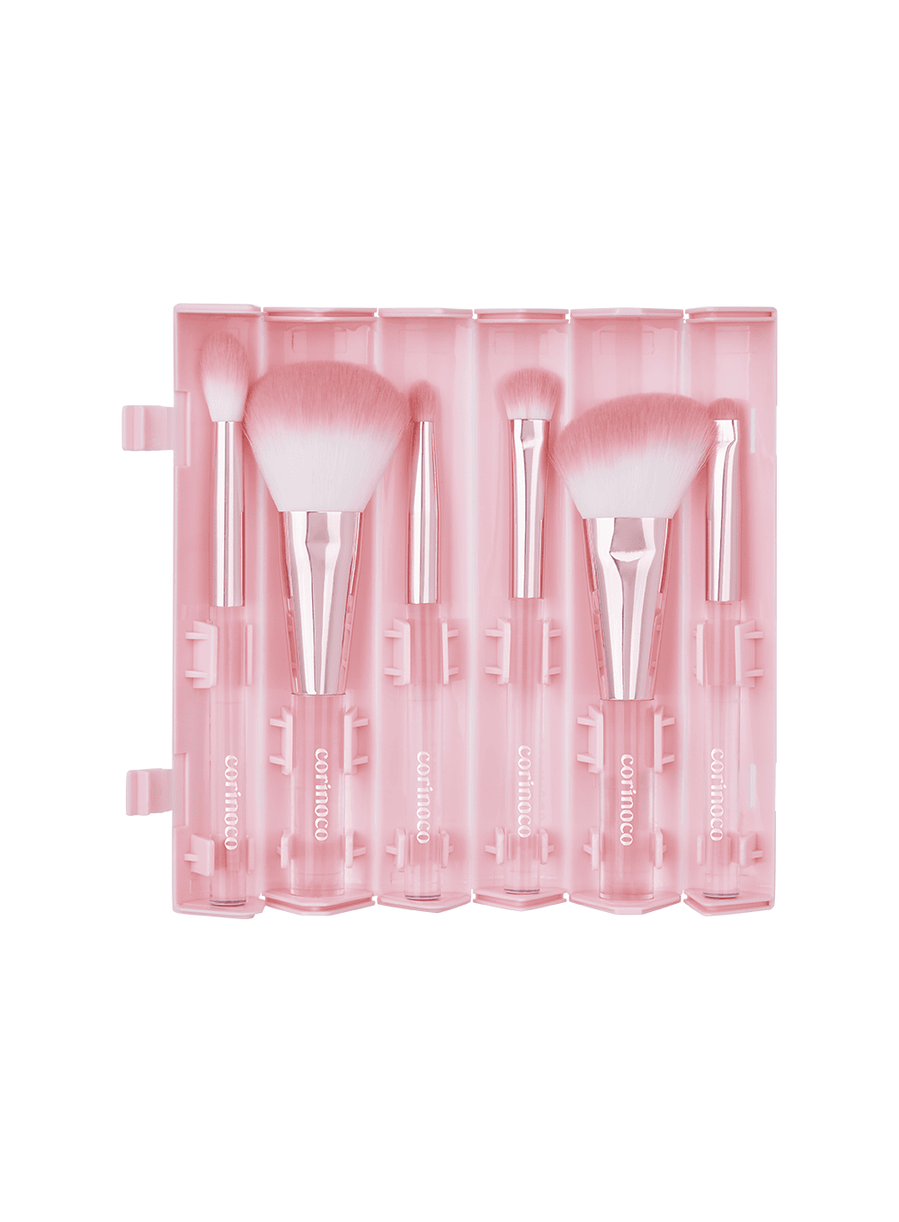 Pink Roll Brush Set (6pcs) - Coringco | K-BEAUTY