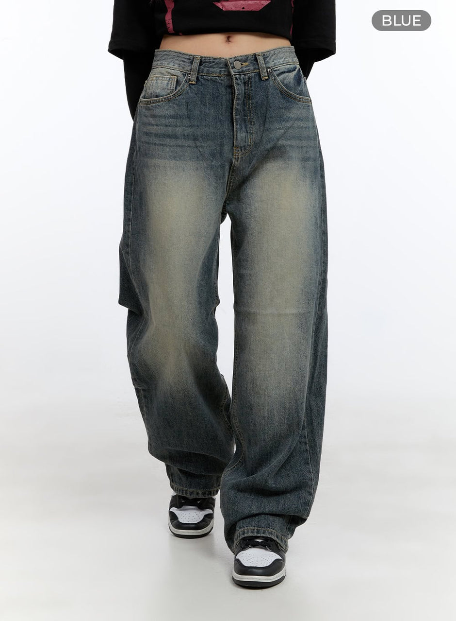 Poppy Retro Wash Baggy Jeans CS410 - Acubi style | LEWKIN