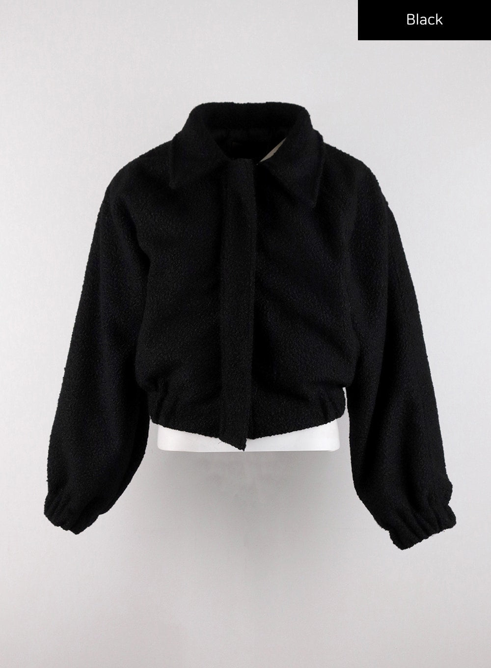Plush Zip-Up Collar Jacket CD308 - Korean Women's Fashion | LEWKIN
