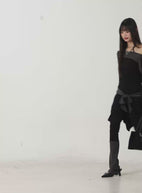 Off-Shoulder Two Tone Mini Dress CD522 - Acubi style | LEWKIN