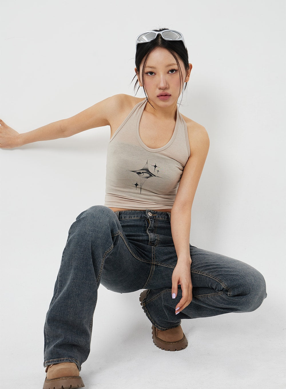 Graphic Neck Strap Top CM32 - Acubi style | LEWKIN