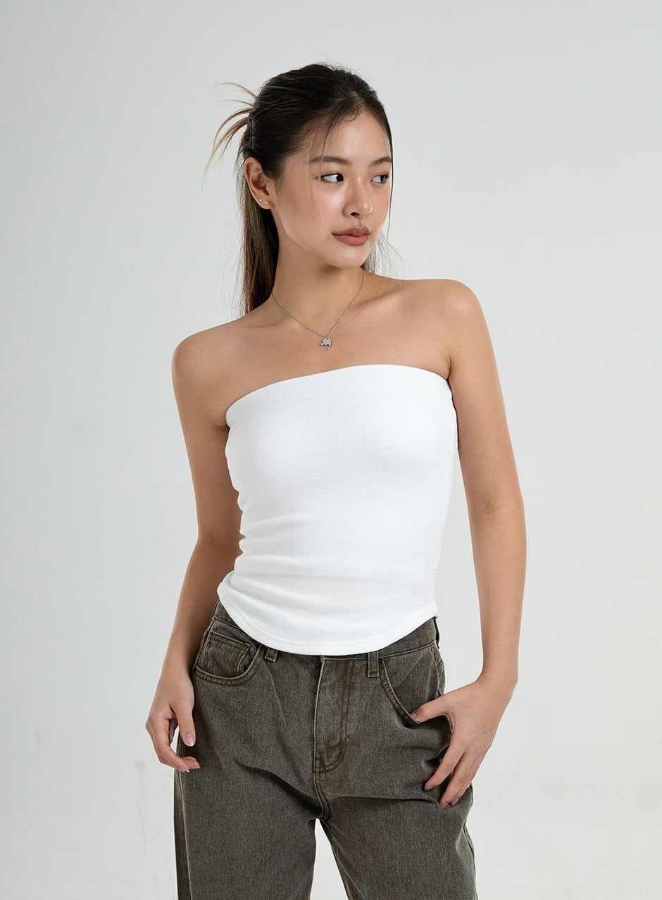 Off-Shoulder Semi Crop Top CO28 - Korean Women's Fashion | LEWKIN