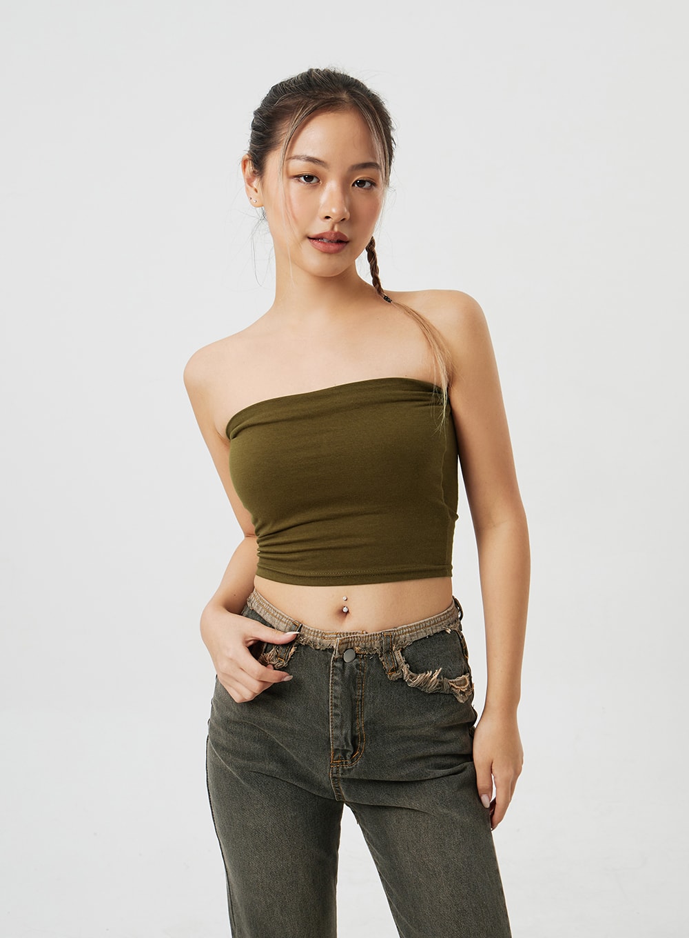 Simple Tube Top CM306 - Korean Women's Fashion | LEWKIN