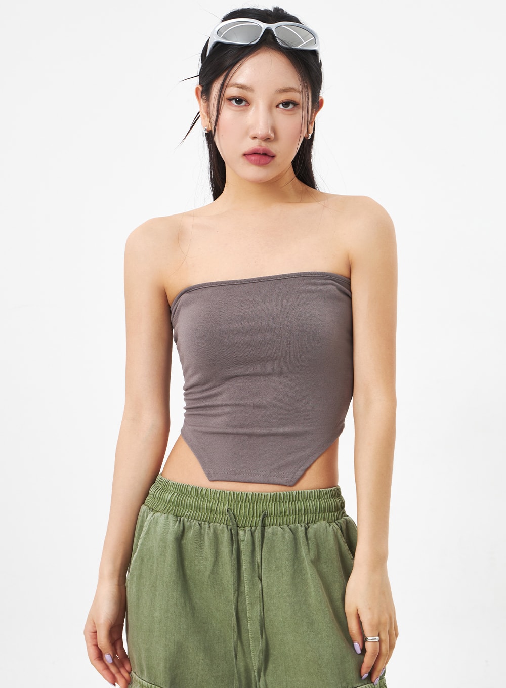 Slit Tube Top CA307 - Korean Women's Fashion | LEWKIN