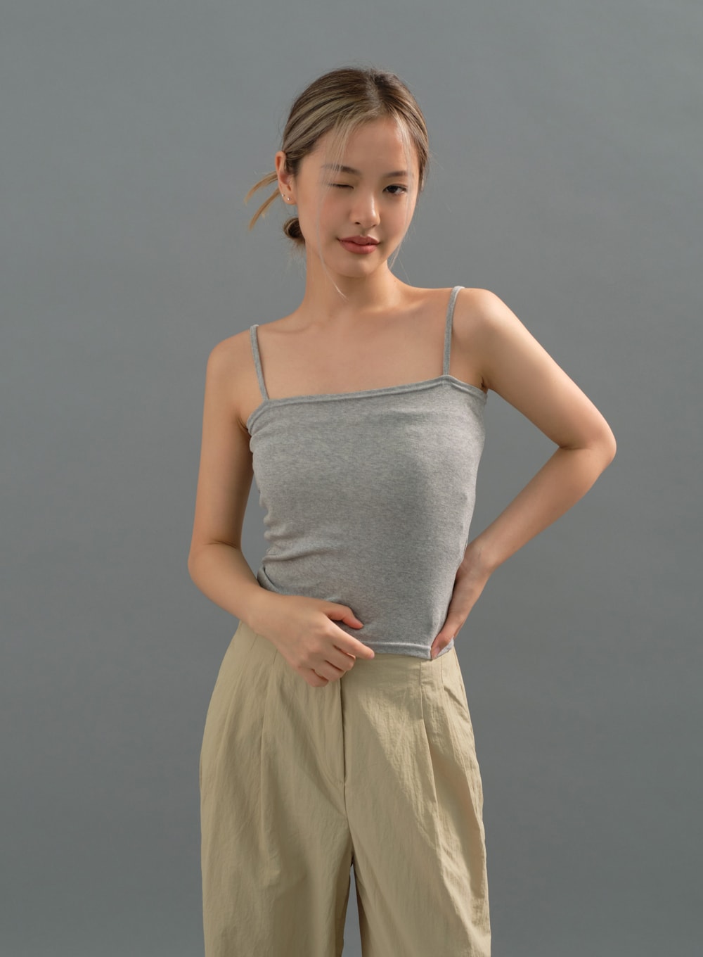 Basic Square Neck Cami Top CJ27 - Korean Women's Fashion | LEWKIN