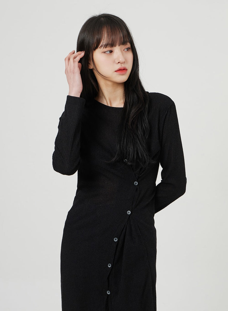 Button Maxi Top OF322 - Korean Women's Fashion | LEWKIN