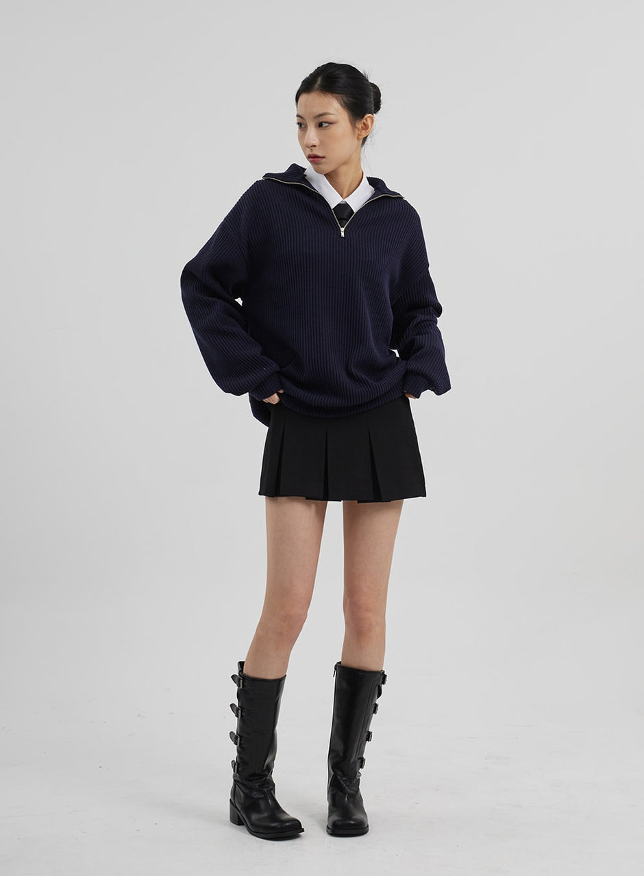 Mid-Rise Pleated Mini Skirt CF308 - Acubi style | LEWKIN