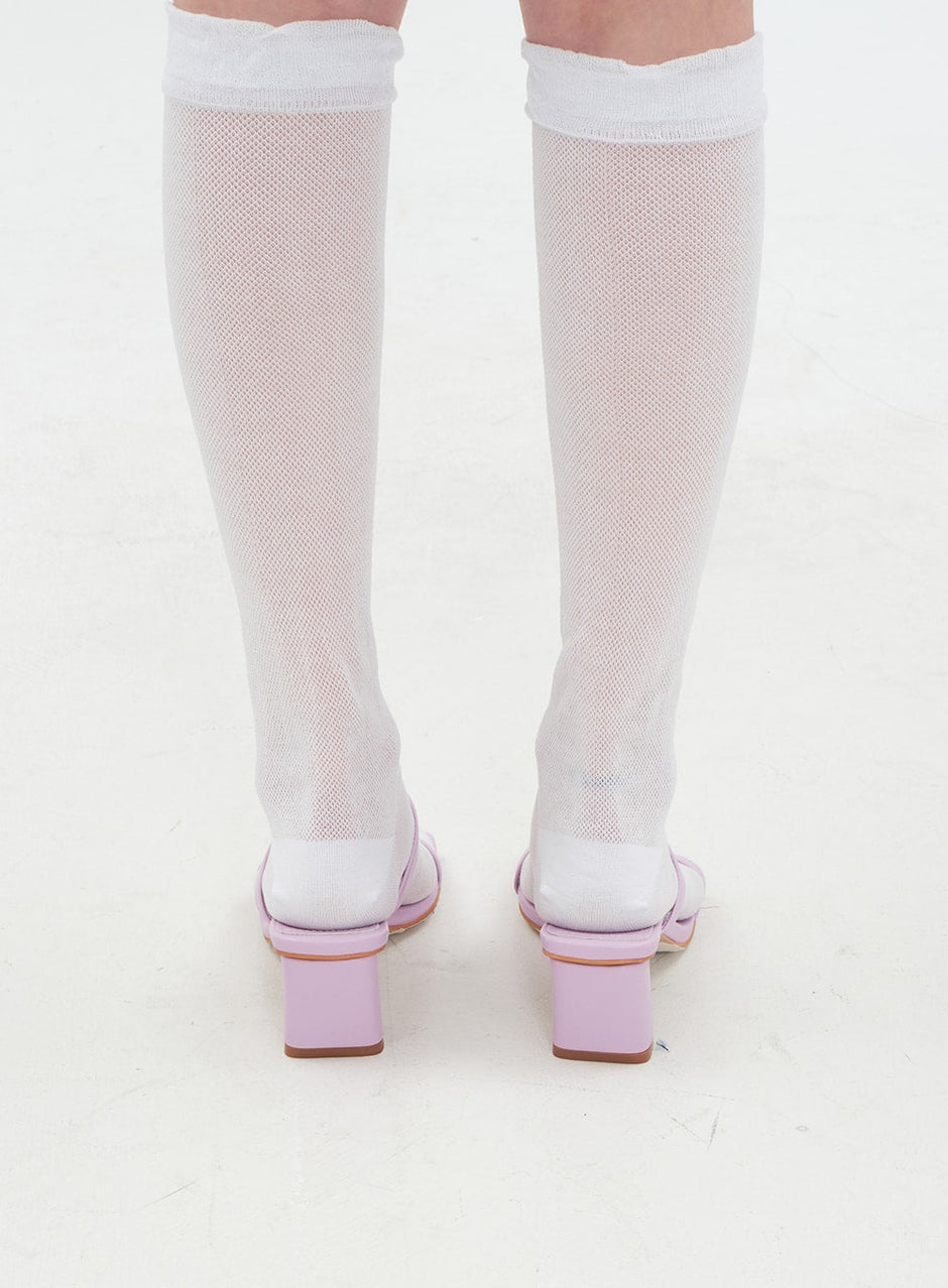 Sheer Mesh Under-knee Socks BA07 - Korean Women's Fashion | LEWKIN