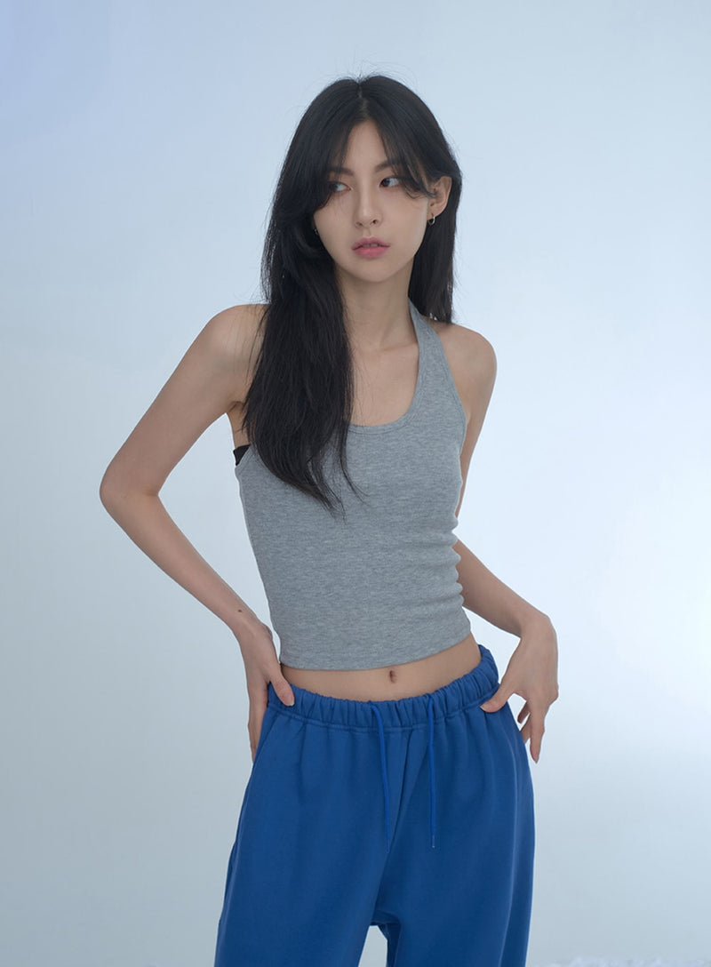 Basic Halterneck Tank Top CJj09 - Lewkin
